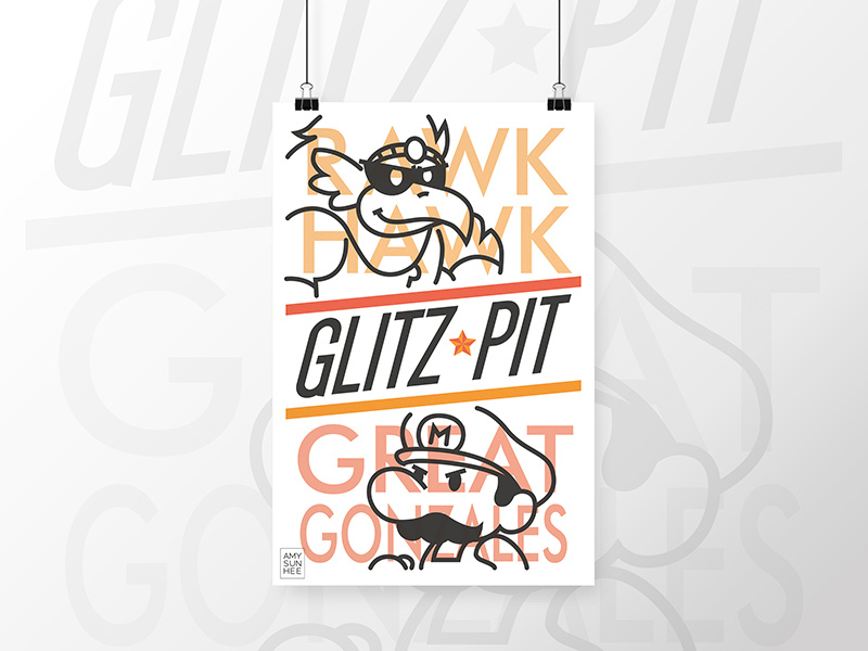 Glitz-Pit poster by Amy Rexford on Dribbble