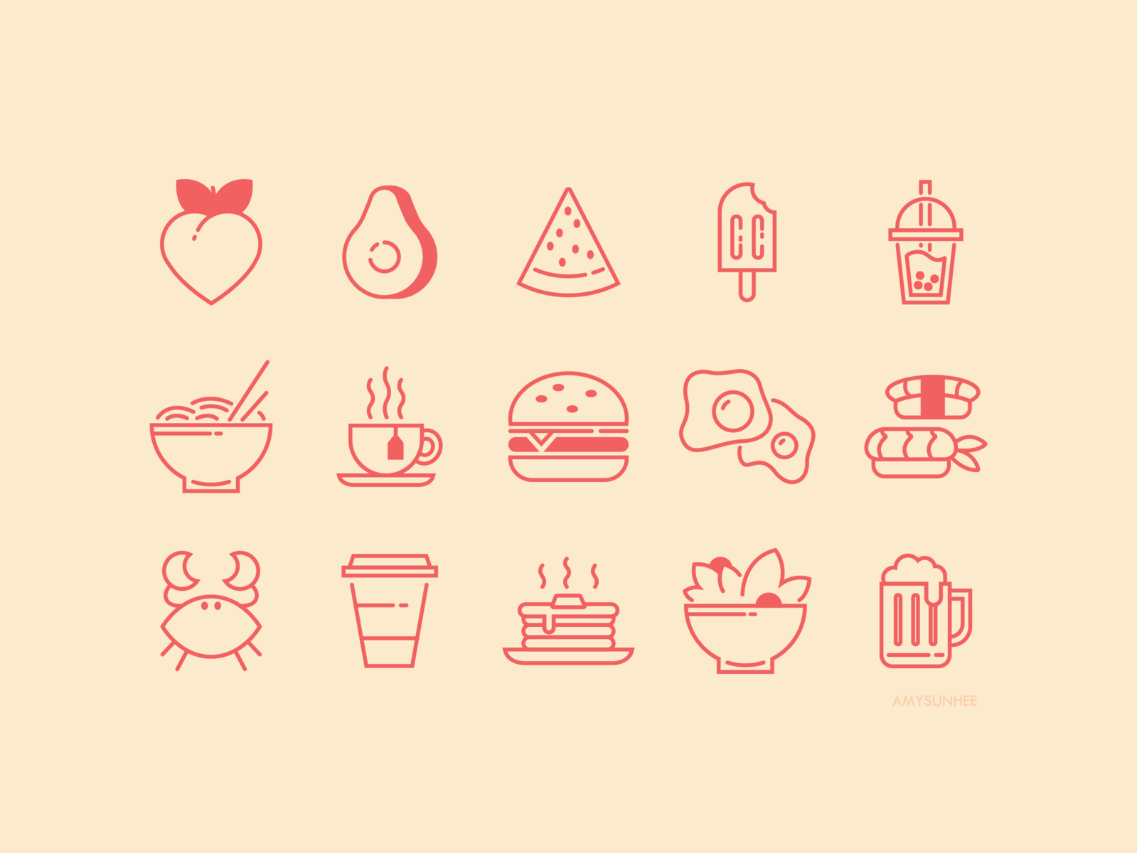 Food Icons by Amy Rexford on Dribbble