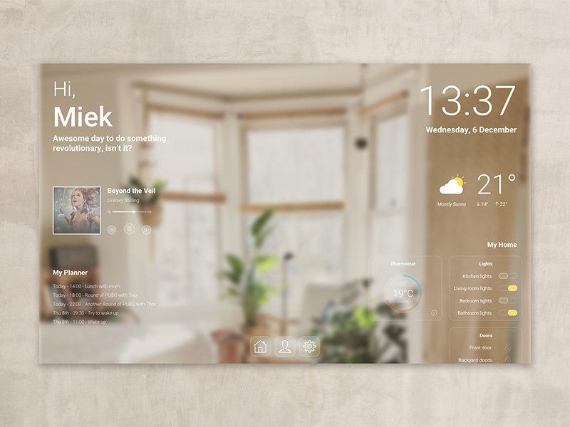 Smart Mirror - UI Challenge S02W06 by Tadej Bolcevic on Dribbble