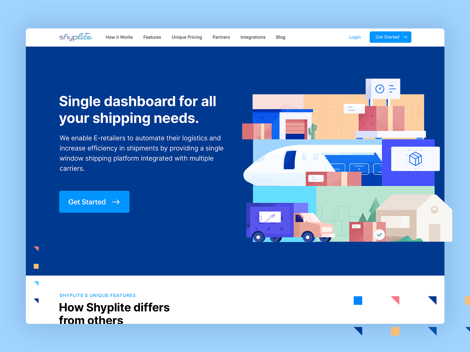 Logistics Landing Page by Udhaya Chandran for Timeless on Dribbble