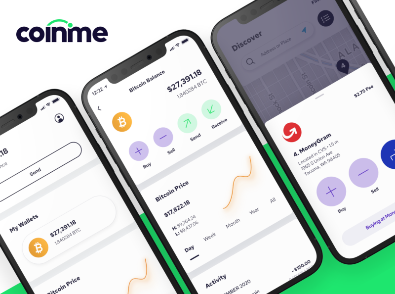 Coinme - Buy and Sell Bitcoin with Cash by Kyle Adams on Dribbble