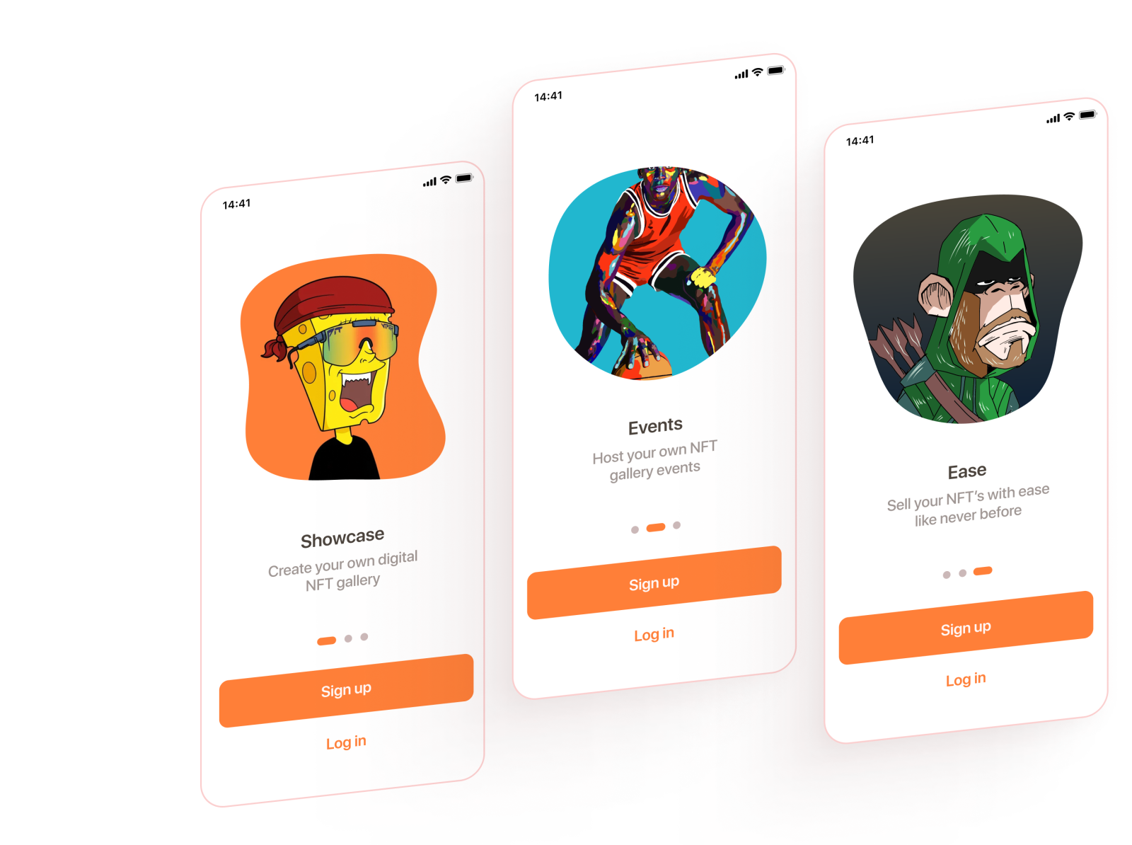 Onboarding Screens for an NFT Gallery app by Kamal D Momoh on Dribbble