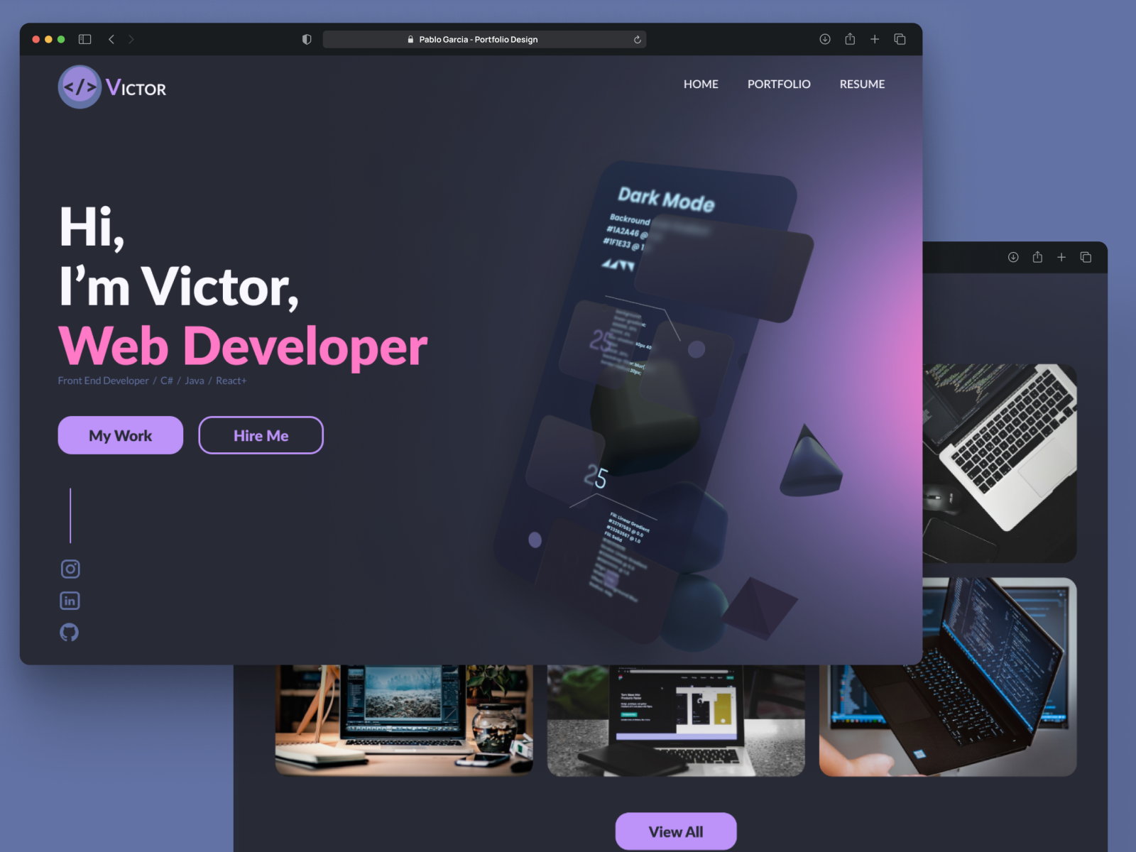 Web Developer Portfolio Design by Pablo García on Dribbble
