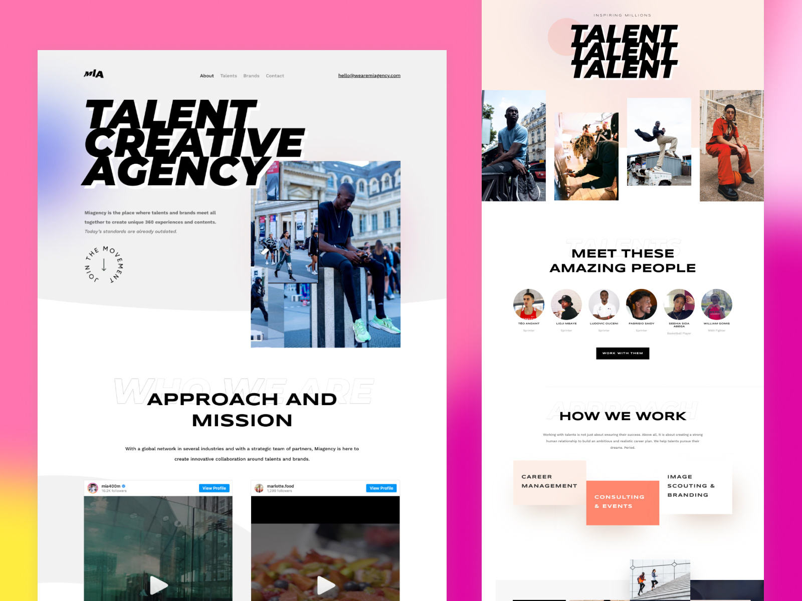 Miagency - Talent Agency - Website & Brand Design by KLIMB Studio on ...
