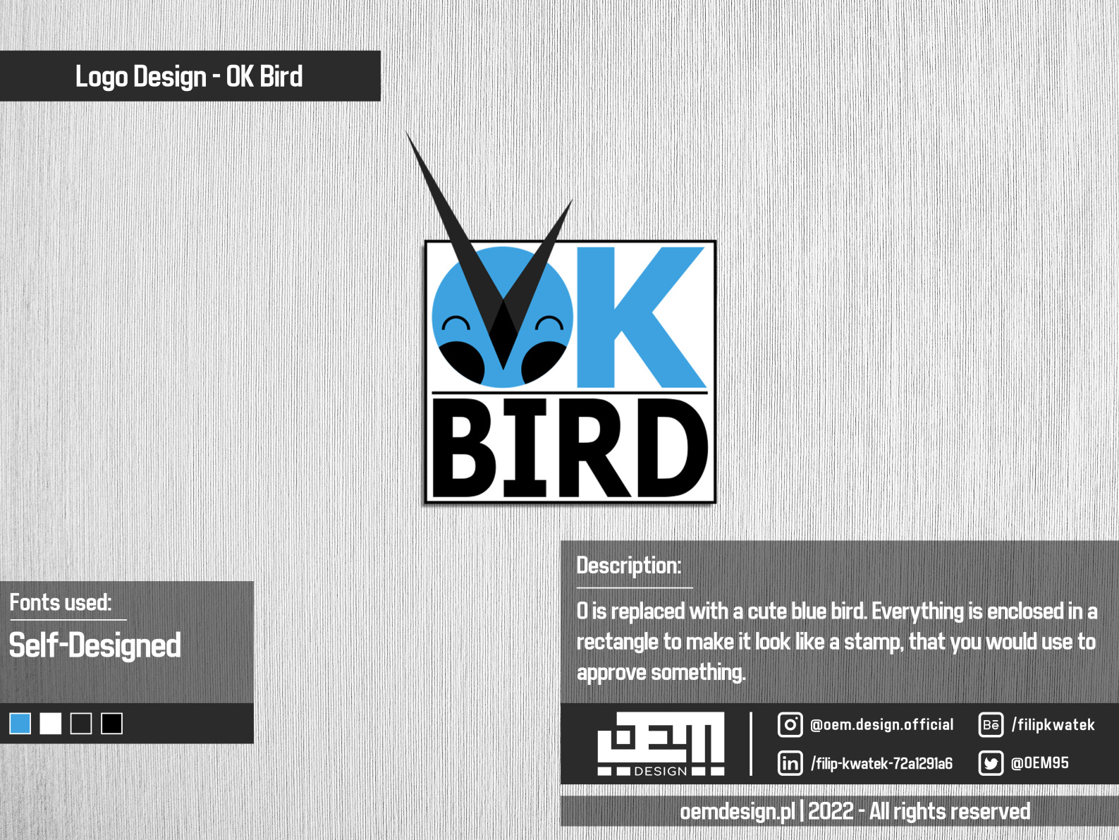 Logo Design - OK Bird by Filip Kwatek on Dribbble