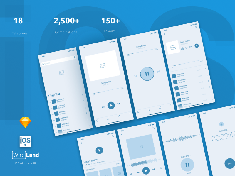 Wireframe Layouts for Music App by Nahomi Sanchez on Dribbble