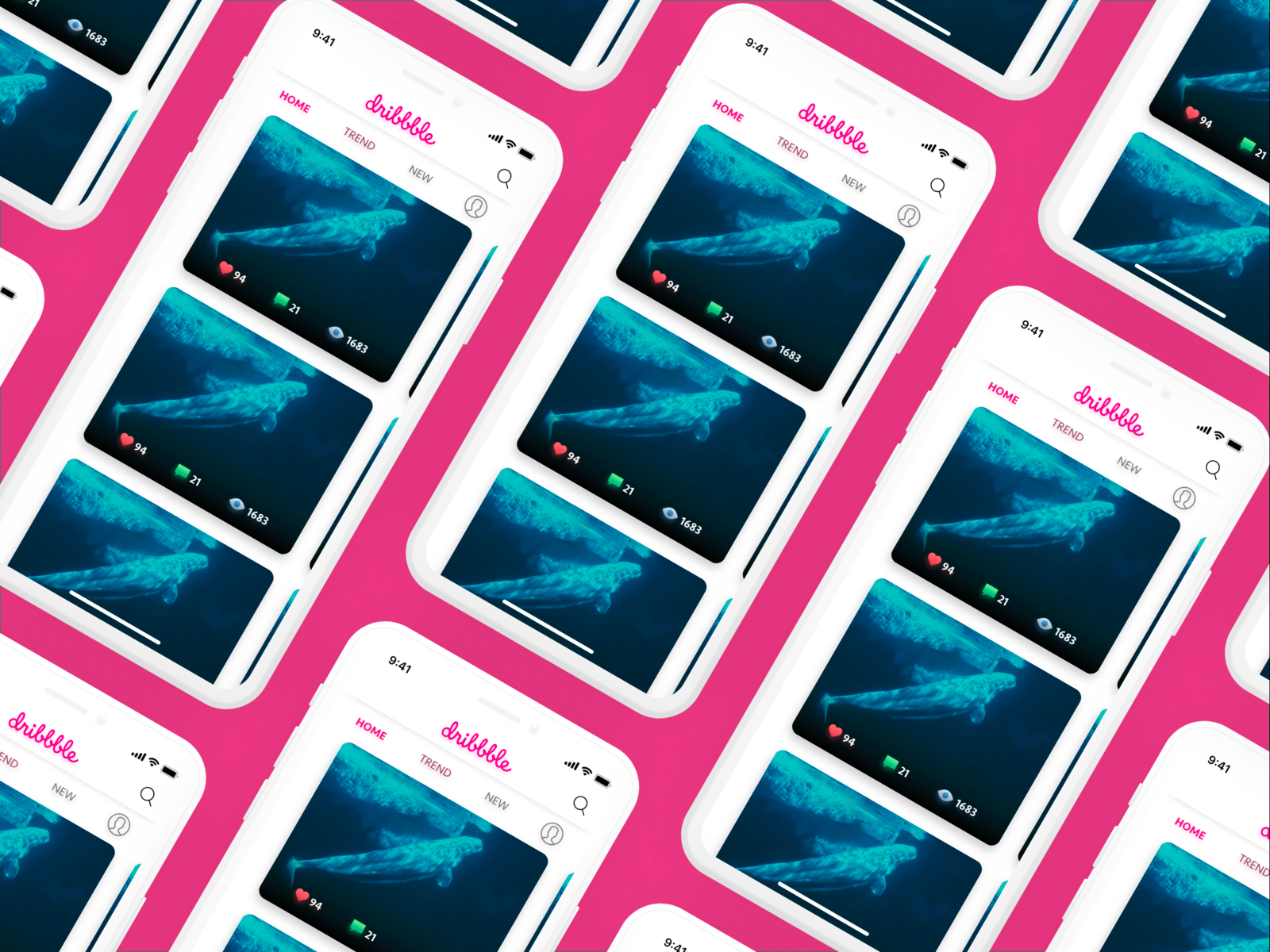 Dribble iOS Redesign by Shawn Wang on Dribbble