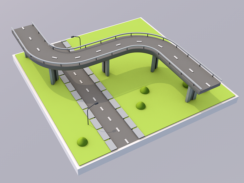 road and bridge model by 泱泱 on Dribbble