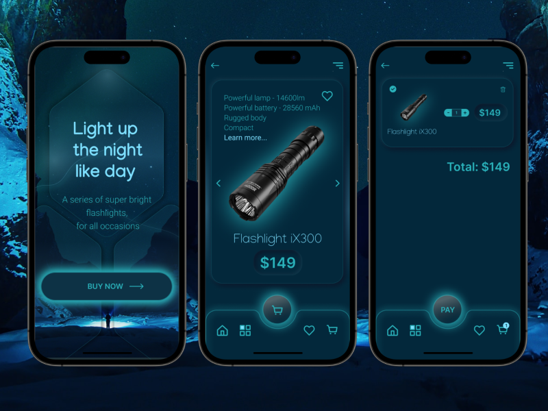 App Design (flashlight) by Roman on Dribbble