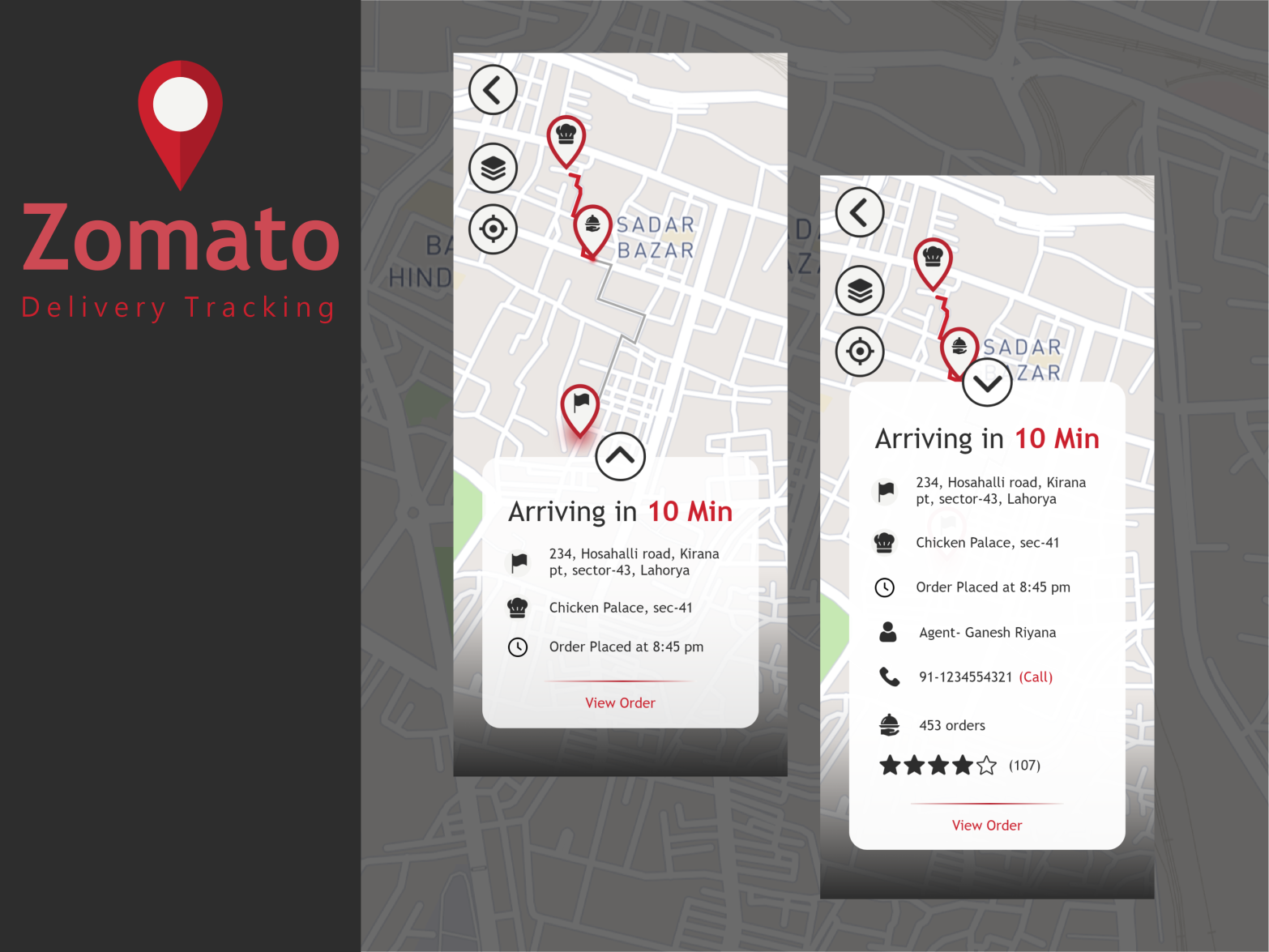 Delivery Tracking Zomato- Re-imagined by Prakriti Mukherjee on Dribbble