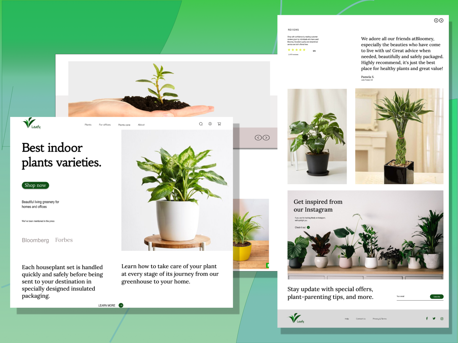 Leafy-Plant shop website by Samiha Medha on Dribbble
