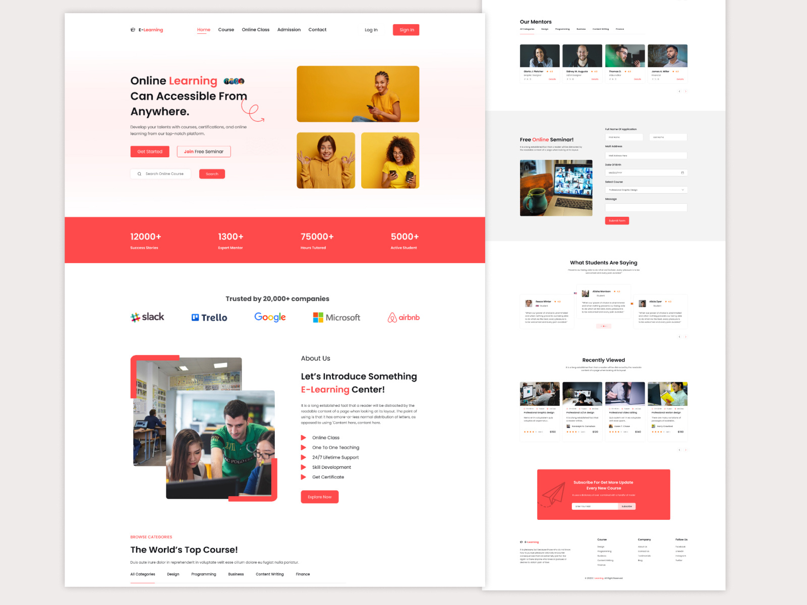 E-Learning Website Design by Jamil Hasan on Dribbble