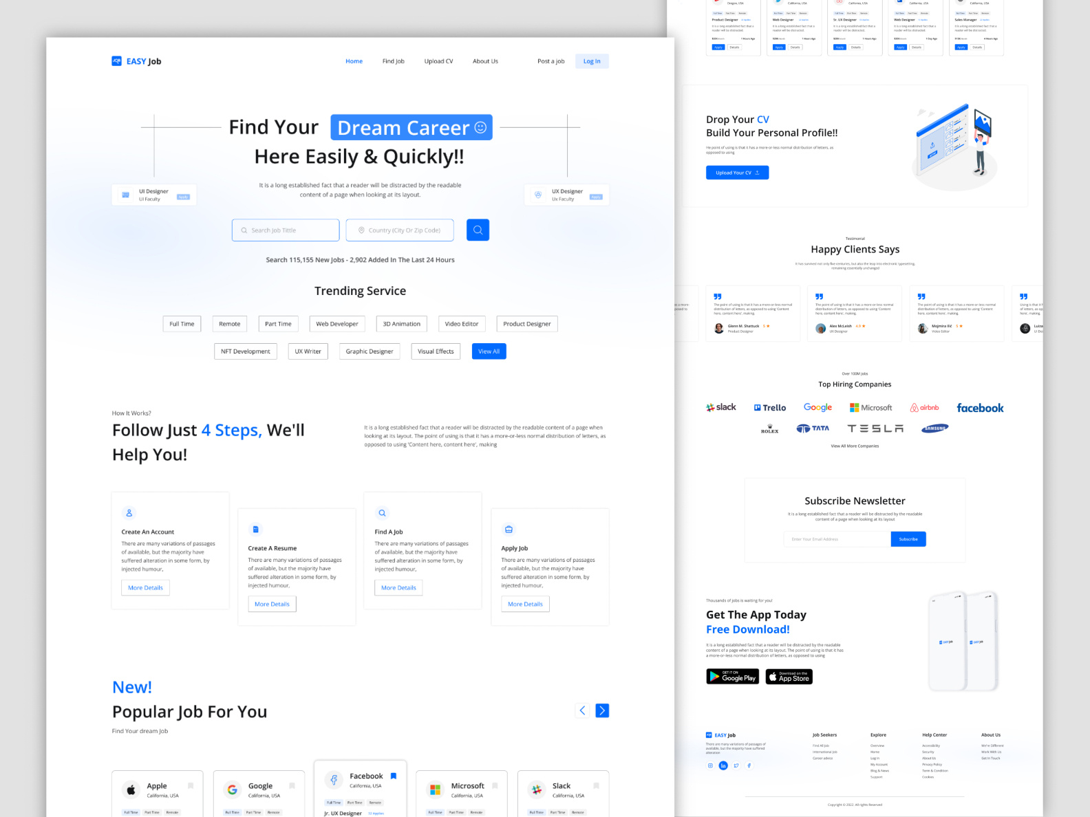 Job Finding Landing Page by Jamil Hasan on Dribbble