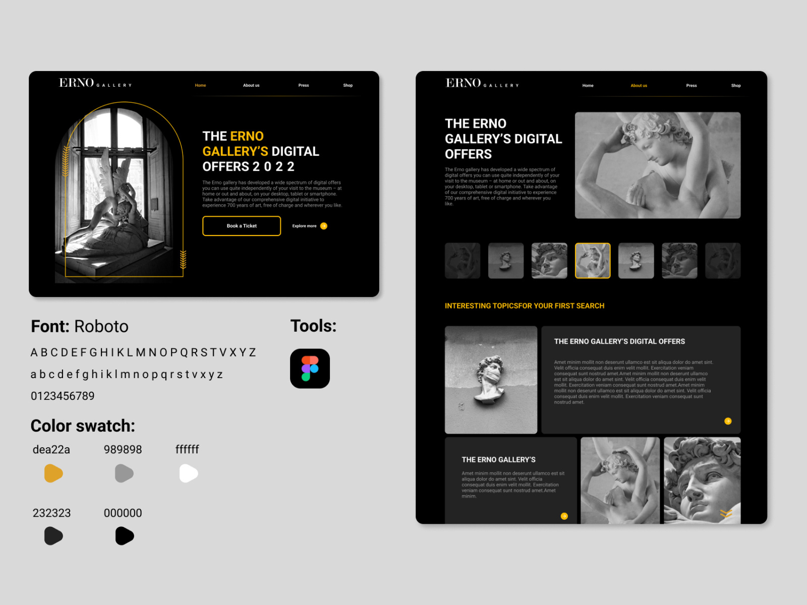 Self-study project _ art gallery website by Nooshin Lot on Dribbble