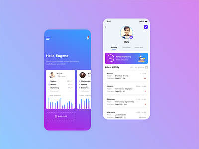 Track your child school success by Eugene Samilyk on Dribbble