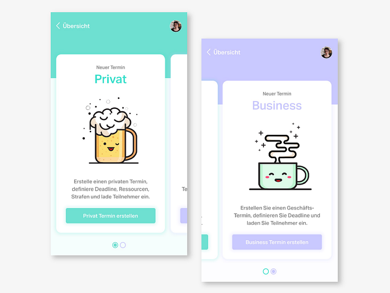 Mobile view app with illustrations 2 by Nicole Strebel on Dribbble