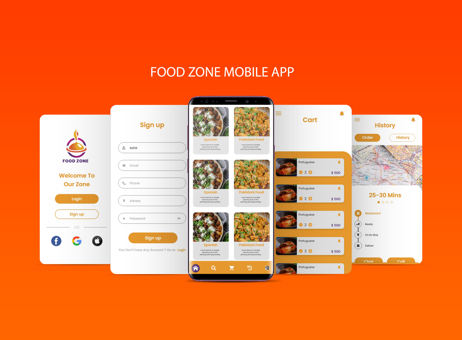 FOOD ZONE APP DESIGN by Khadim on Dribbble