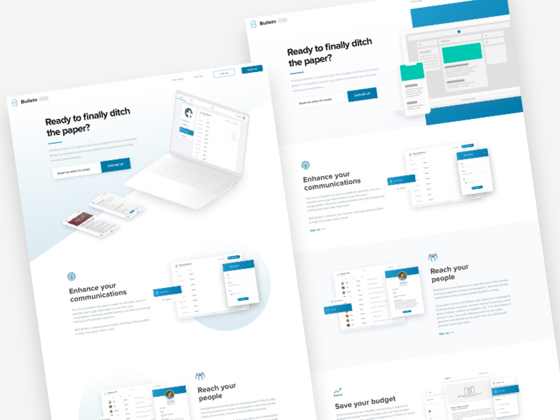 Landing Page Choices by Mike Gorrell on Dribbble