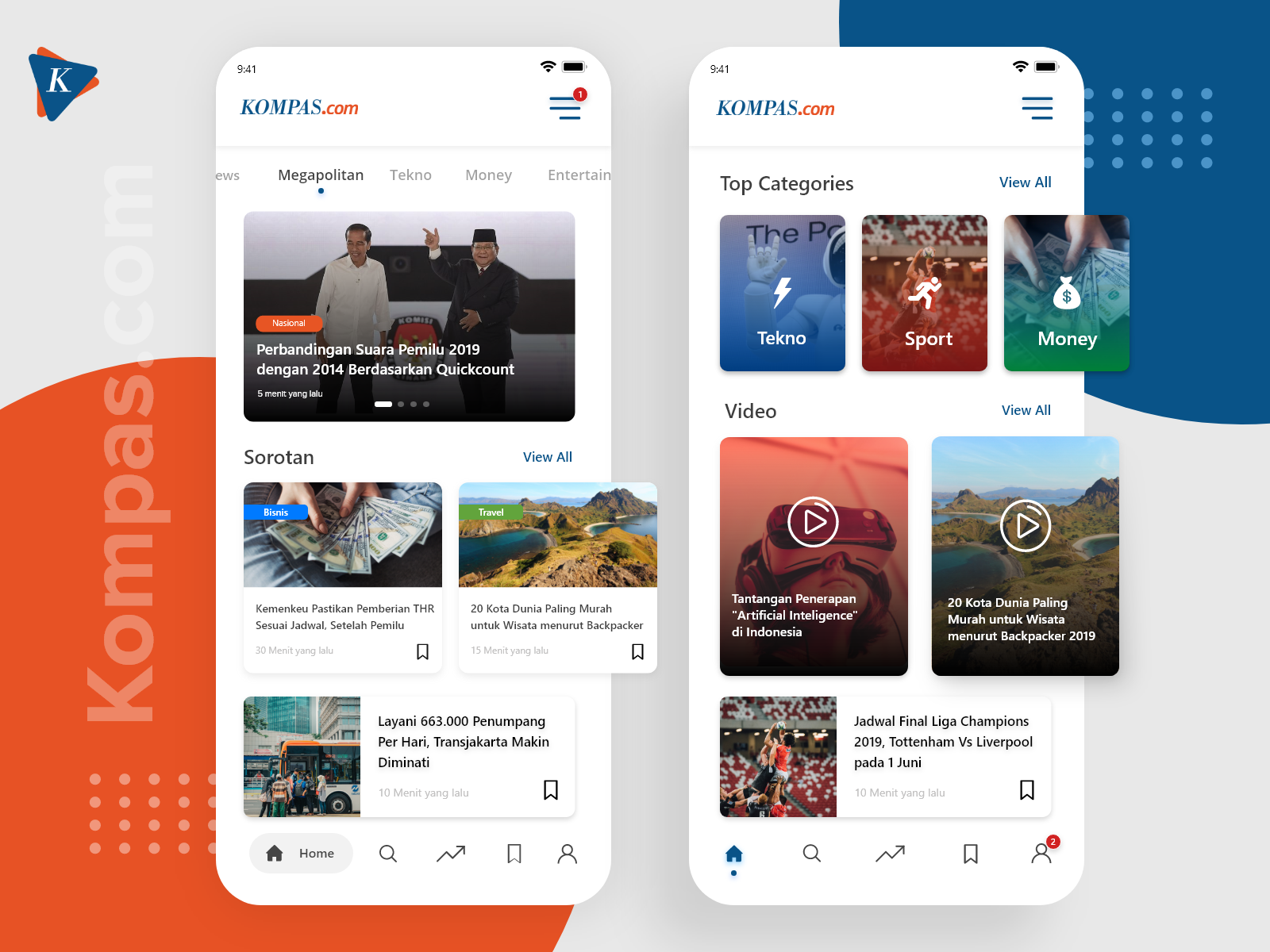 Mobile Apps - Kompas.com by Muhamad Ambrikom Tidar on Dribbble