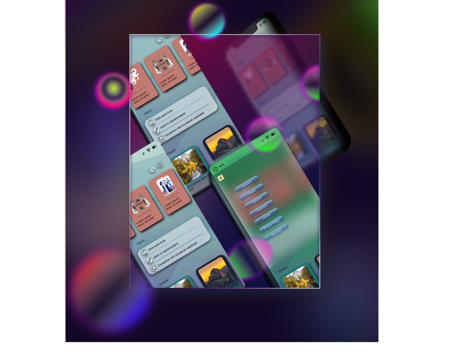 The Interface and Menu of an App, Complete With Animations by Fanis on Dribbble
