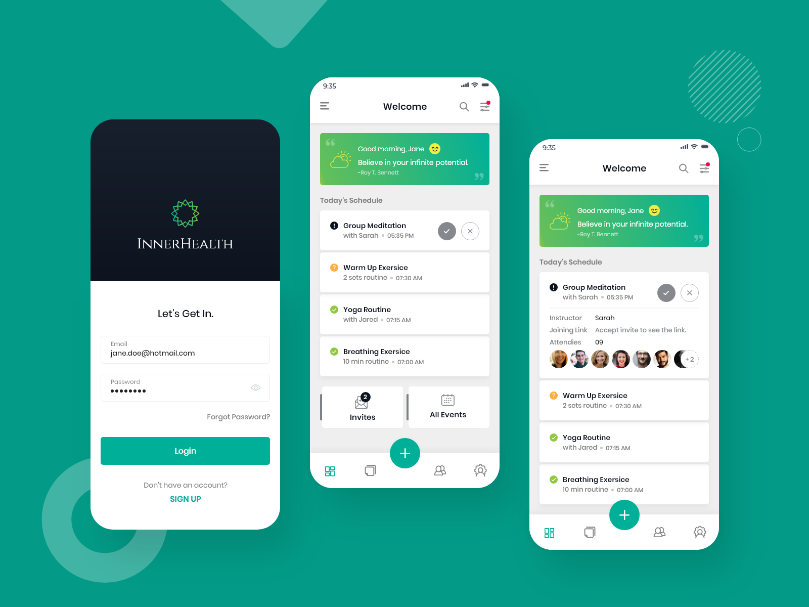 InnerHealth App Concept by Urmi on Dribbble