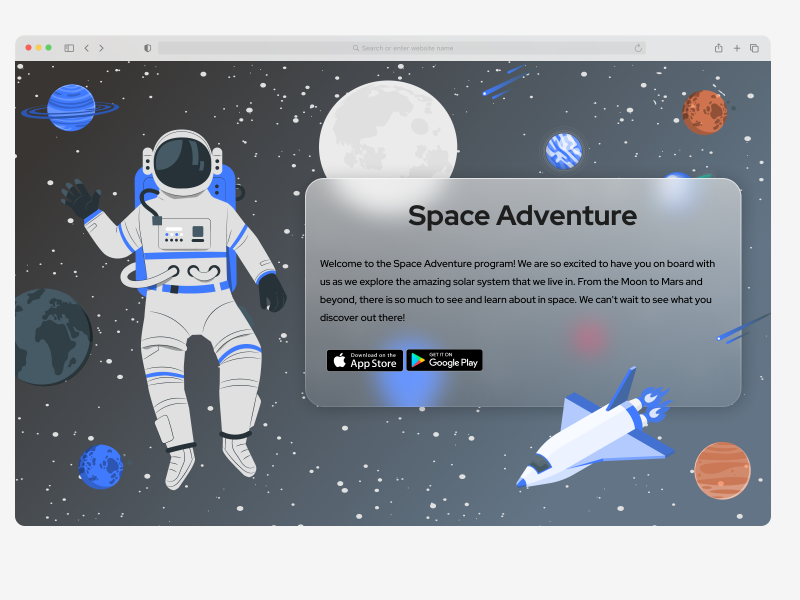 Space Adventure Landing Page DailyUI Day 3 by Zach Olsen on Dribbble