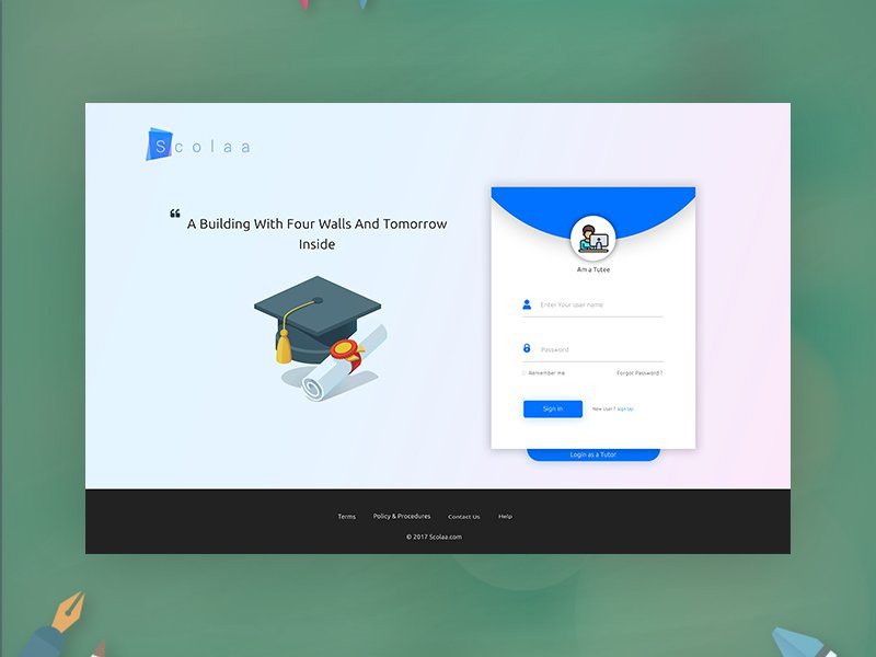 Students Login Page by vinith.ps on Dribbble