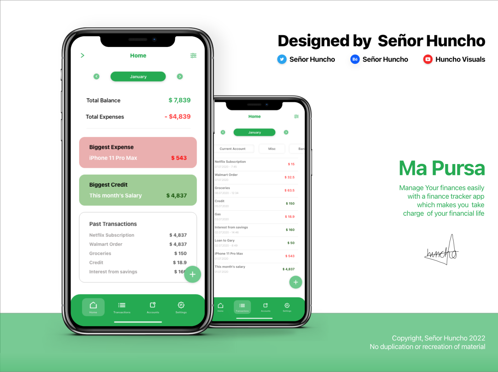 Personal Finance Mobile app UI - Ma Pursa by Señor Huncho on Dribbble