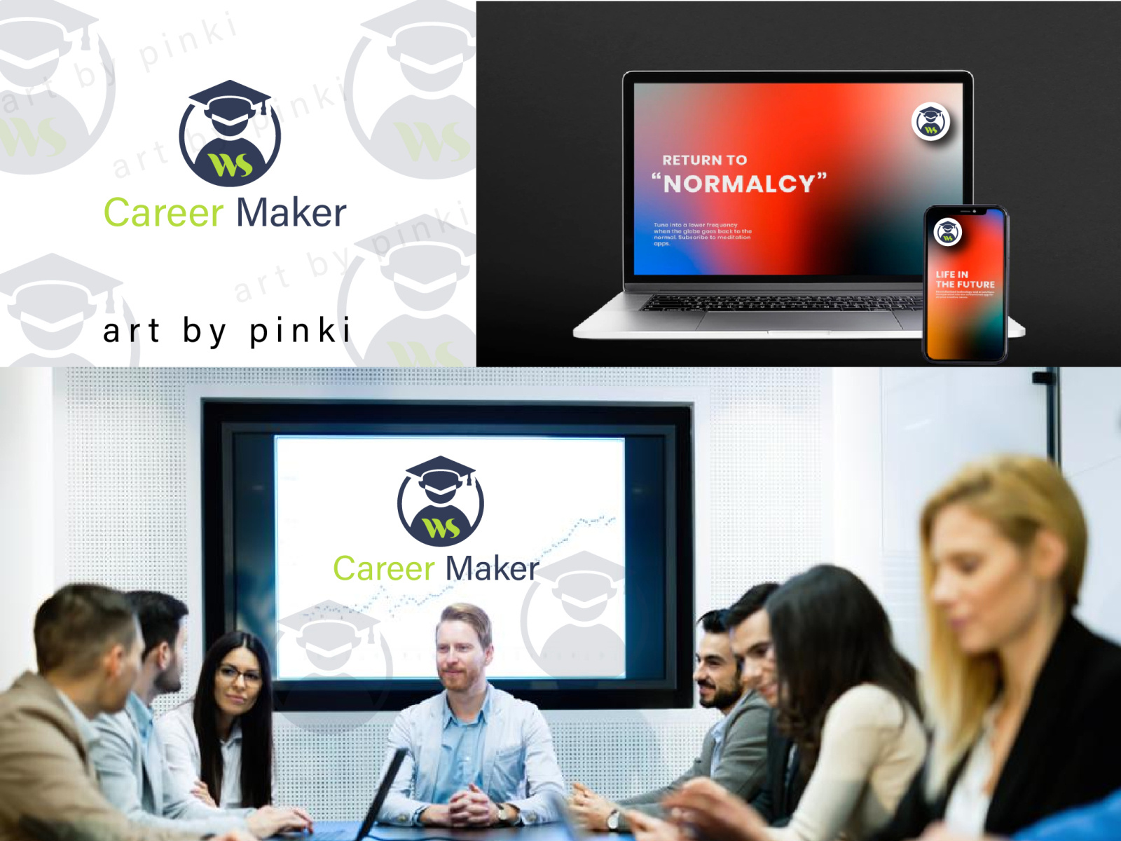 career maker logo by pixselstock on Dribbble