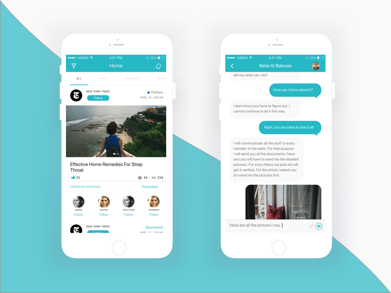 Social News by Zouhair on Dribbble
