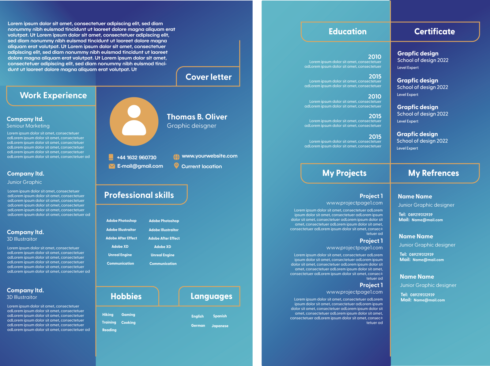 Custom CV template v2 by George on Dribbble