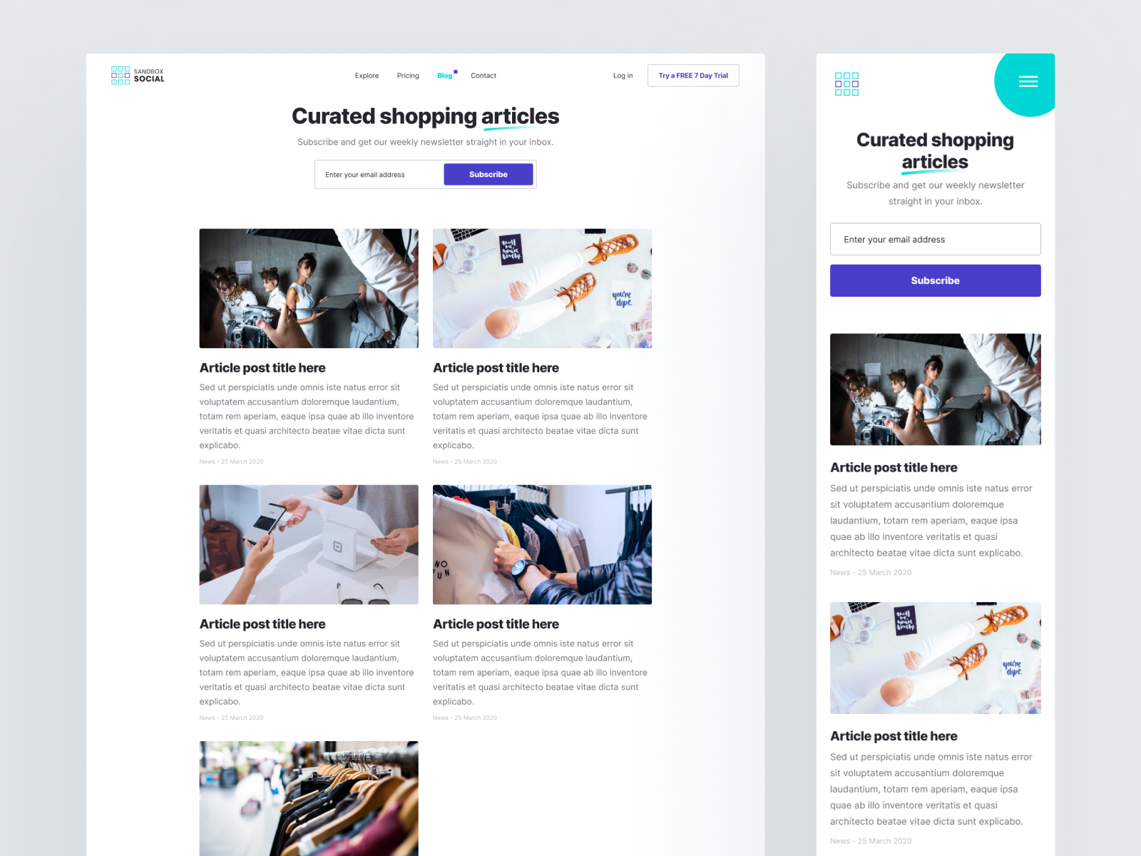 Minimal Blog Layout by Noel Niñal on Dribbble