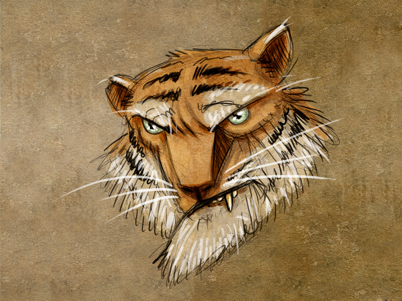 Tiger portrait by leBigYO on Dribbble