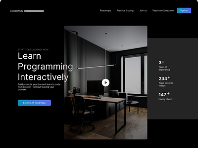 Codedamn re-designed landing page by Lovleen Thapar on Dribbble