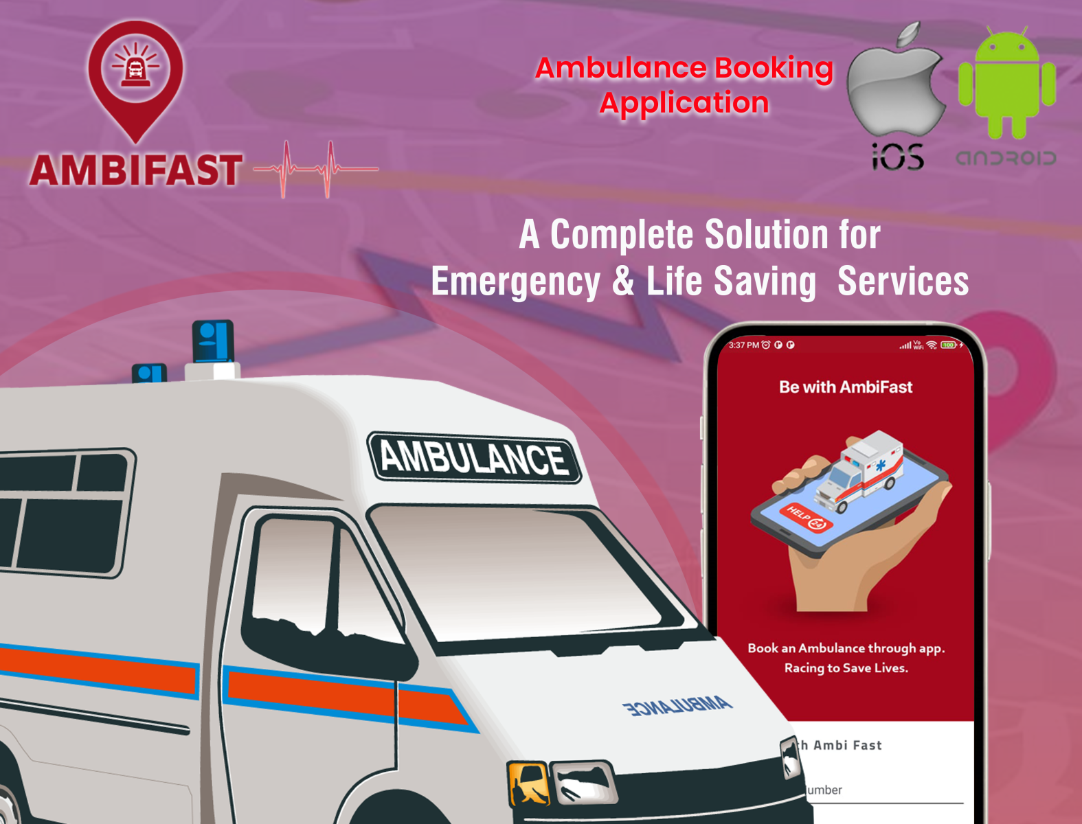 Online Ambulance booking - Mobile application by Menpani Technologies on Dribbble