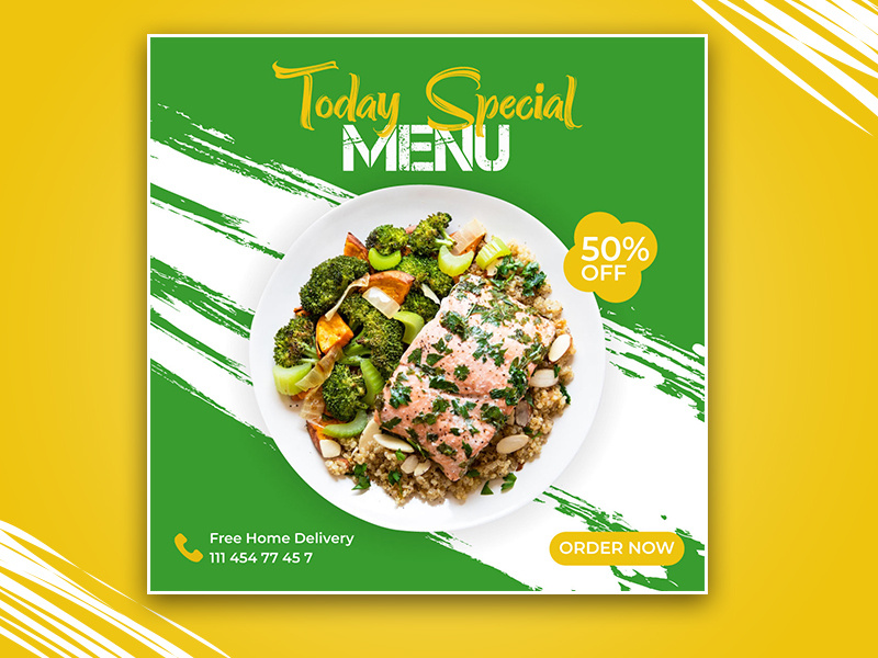 Social Media Food Post Design by Usama on Dribbble