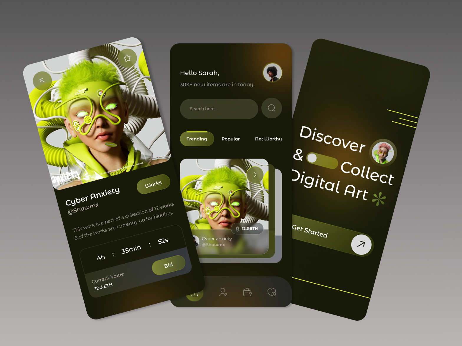 NFT Gallery- App Design- UI by Mehrnaz Abdoos on Dribbble