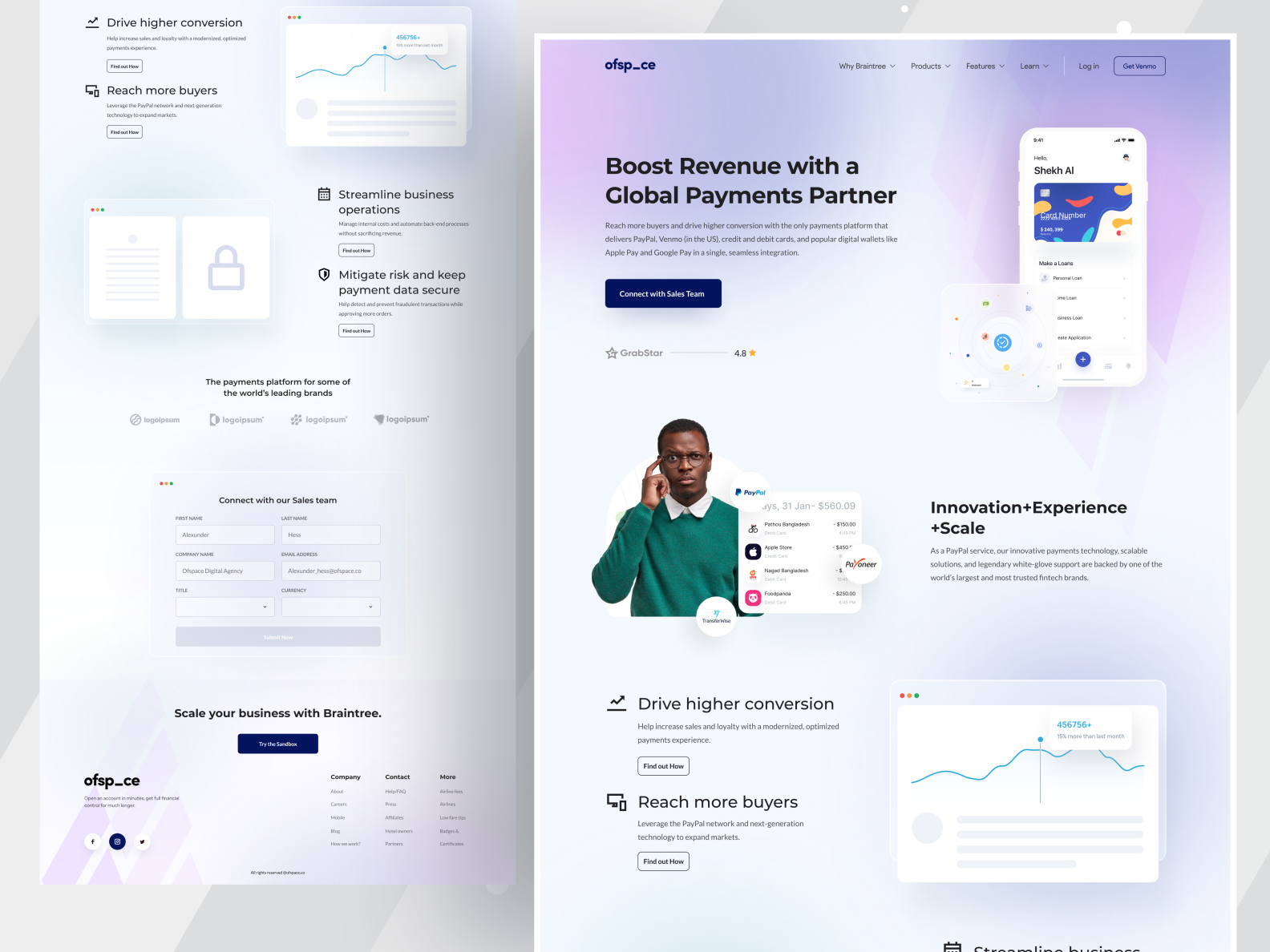 Fintech Landing page by Ofspace by Ofspace on Dribbble