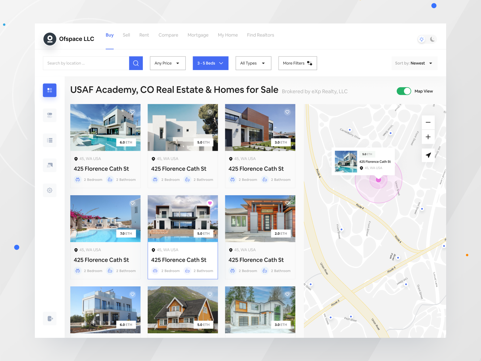 Real Estate Web app by Ofspace on Dribbble
