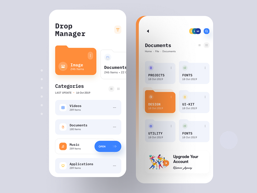 Drop Manager App UI by Ofspace on Dribbble