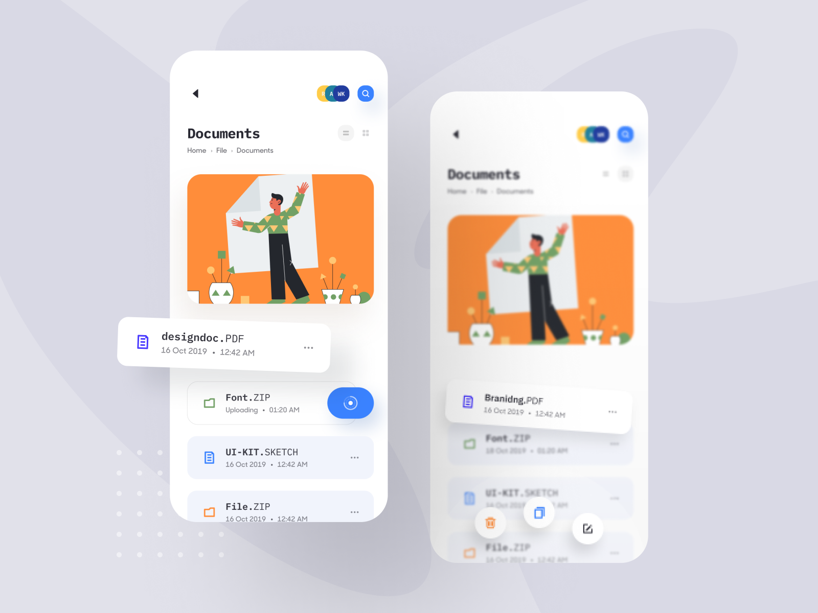 Drop File manager iOS App UI by Ofspace on Dribbble