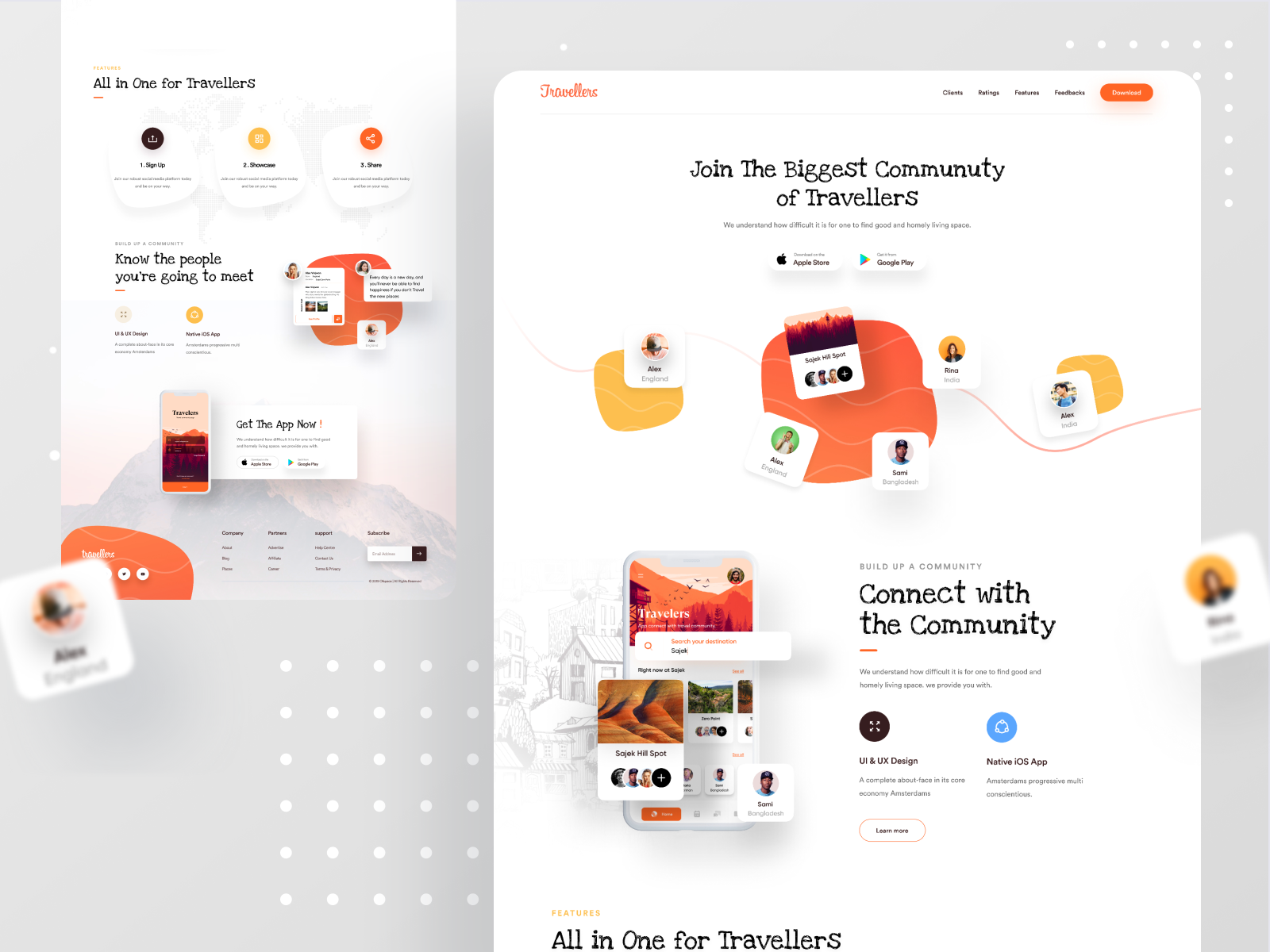 Travel Community UI by Ofspace on Dribbble