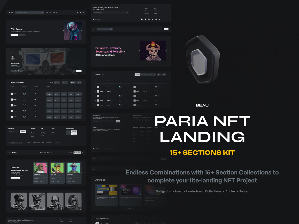Paria NFT Lite-landing Section Kit by (BEAU) Bengkel Antarmuka on Dribbble