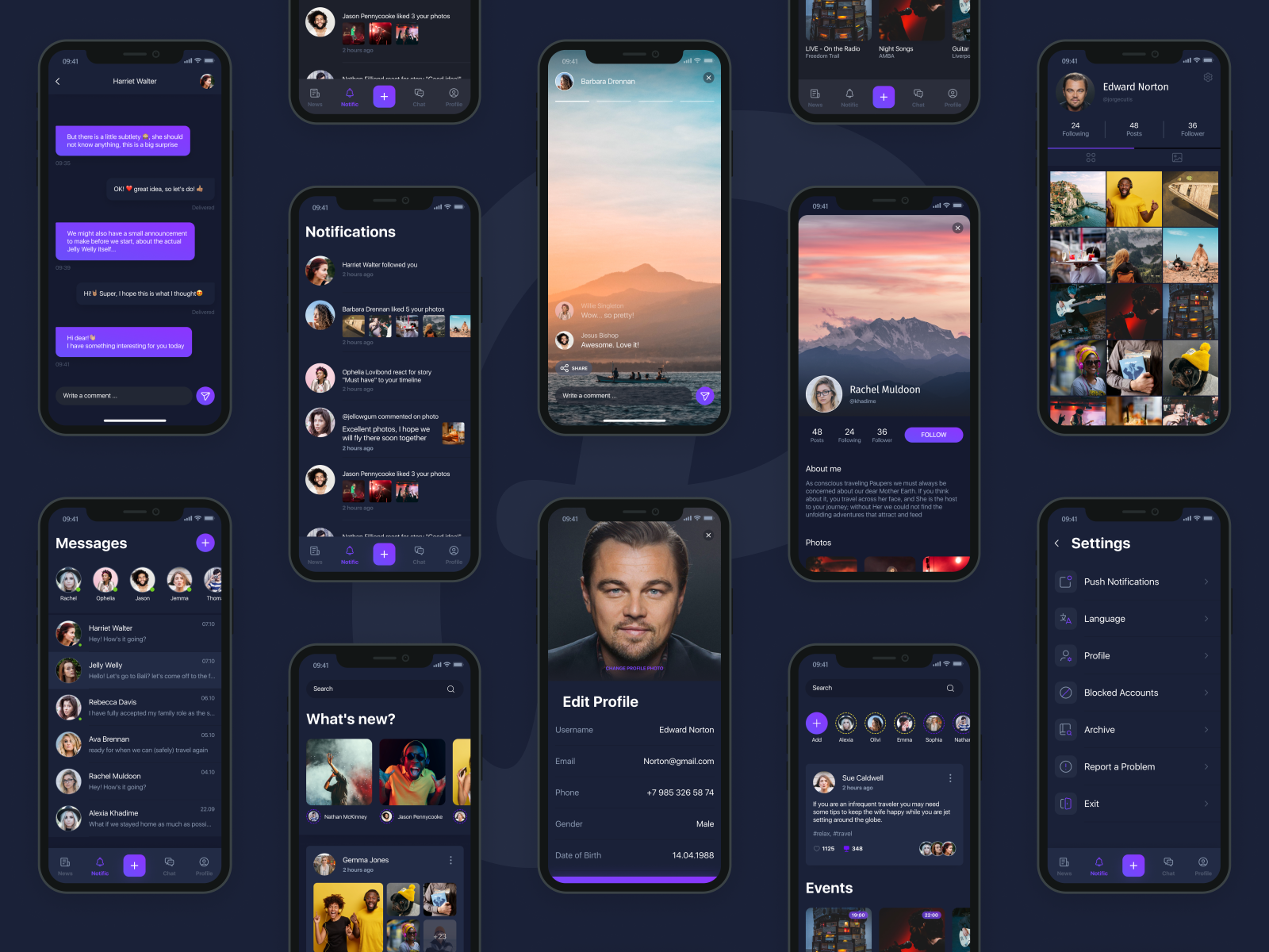 Poople. Social App Template by Stephan Studeny on Dribbble