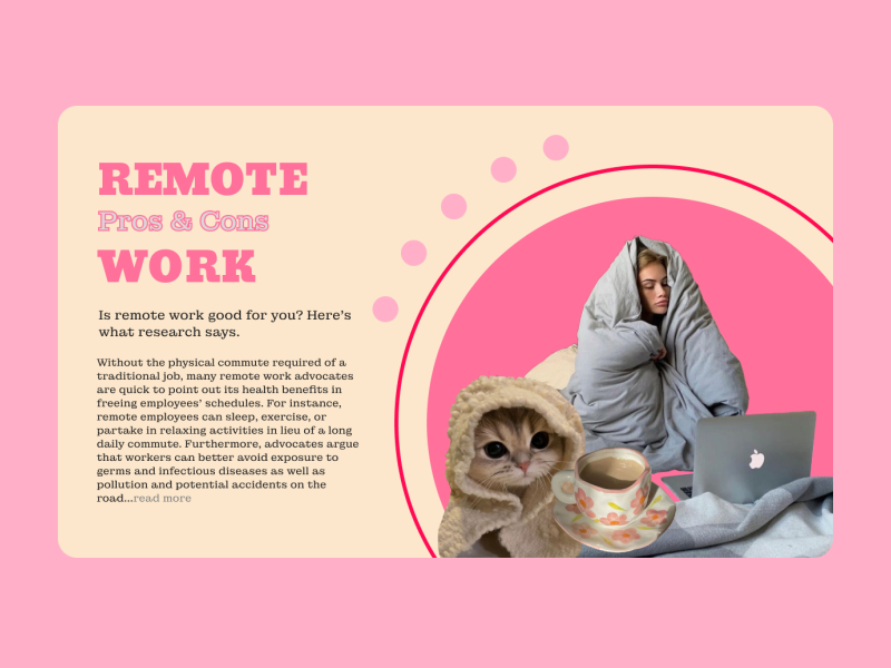 Remote Work Pros & Cons - Article Cover by Yuliia Chernychko | UI/UX ...
