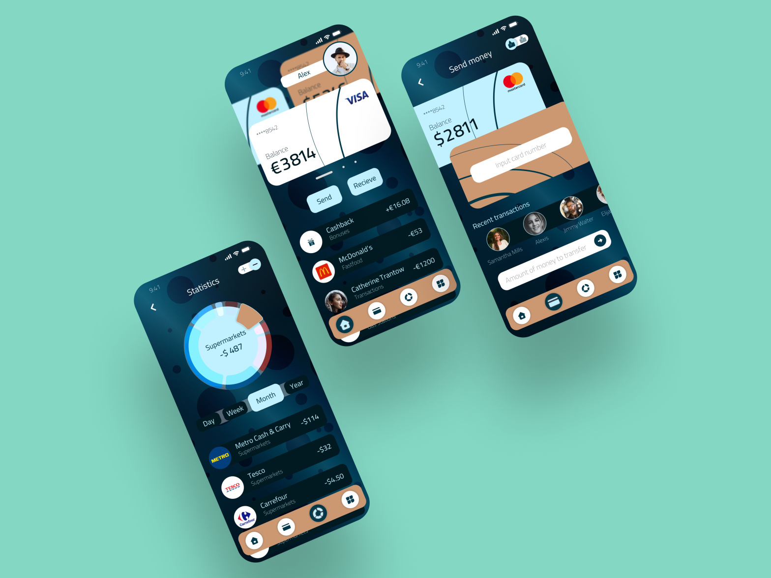 Mobile banking app concept design by Victor Miroshnichenko on Dribbble