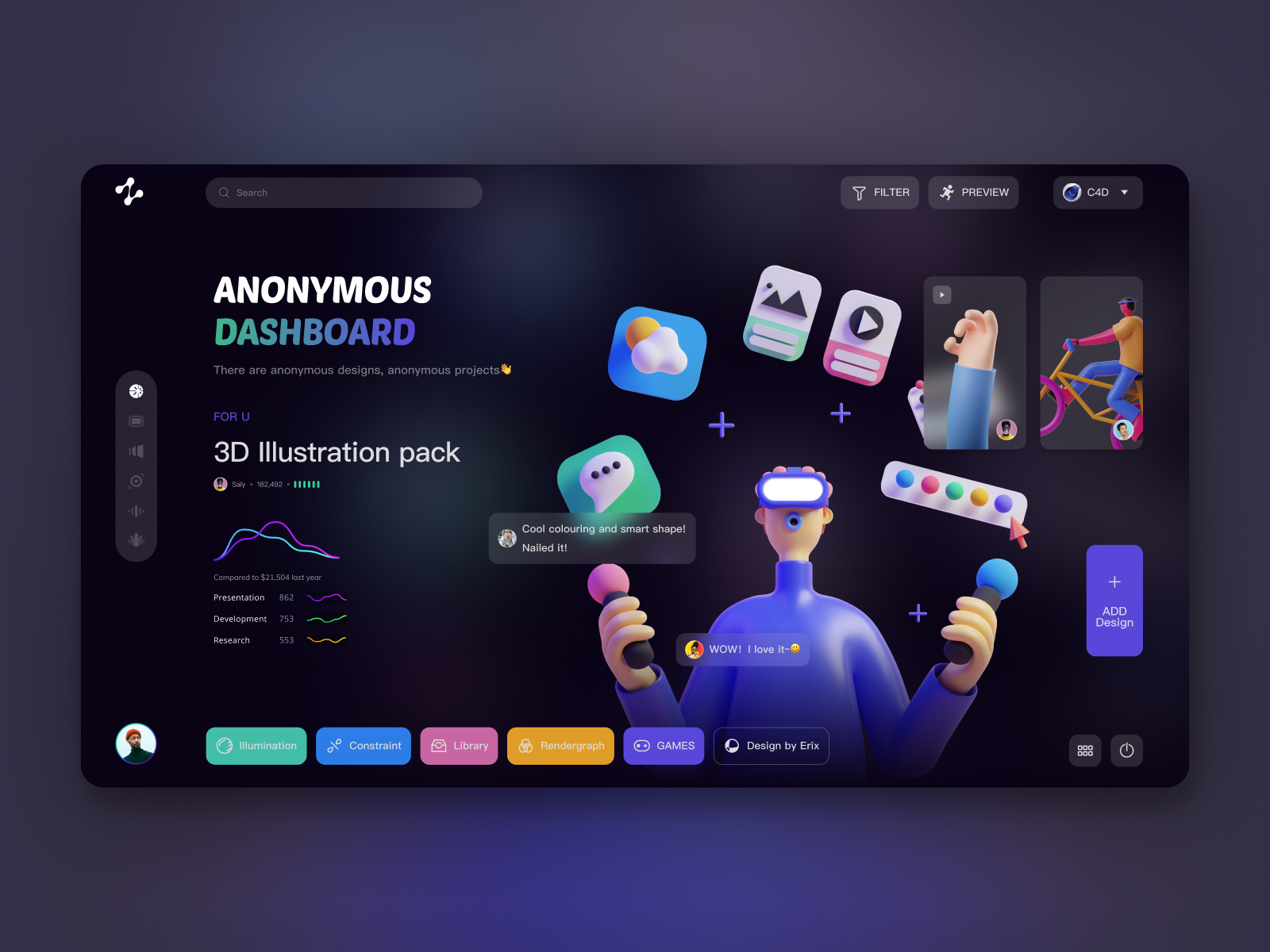 Anonymous Dashboard by erixxxx on Dribbble