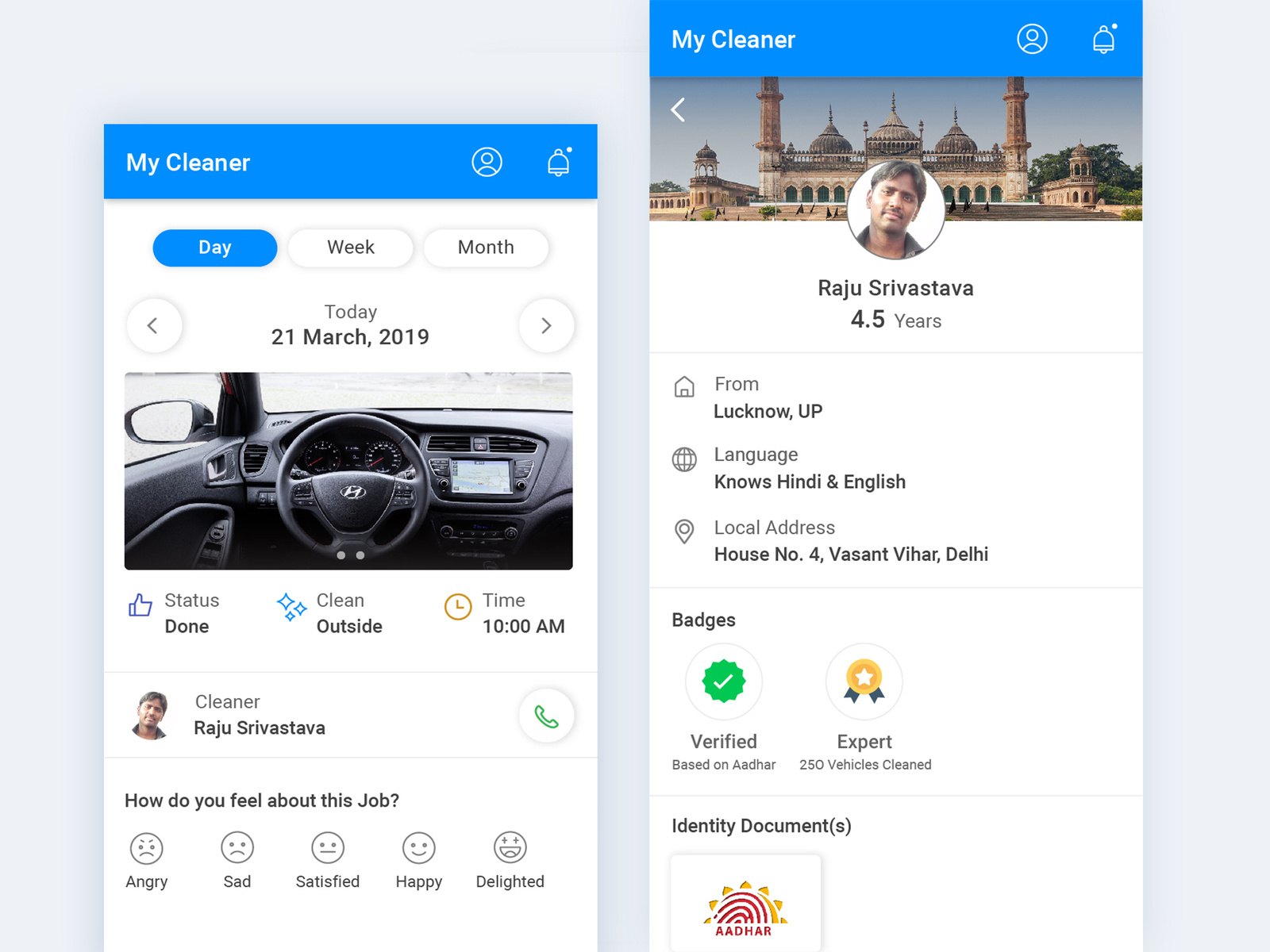 My Cleaner - Mobile App by Shivin Mittal on Dribbble