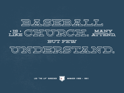 Baseball is Like Church #2 by Mike Rogers on Dribbble