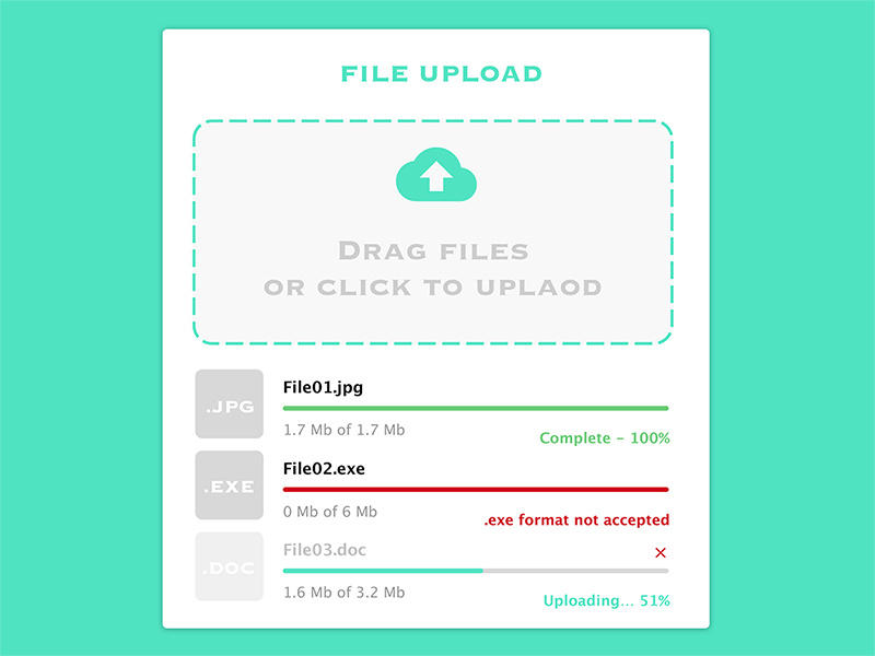 Daily UI #031 - File Upload by Kevin B on Dribbble